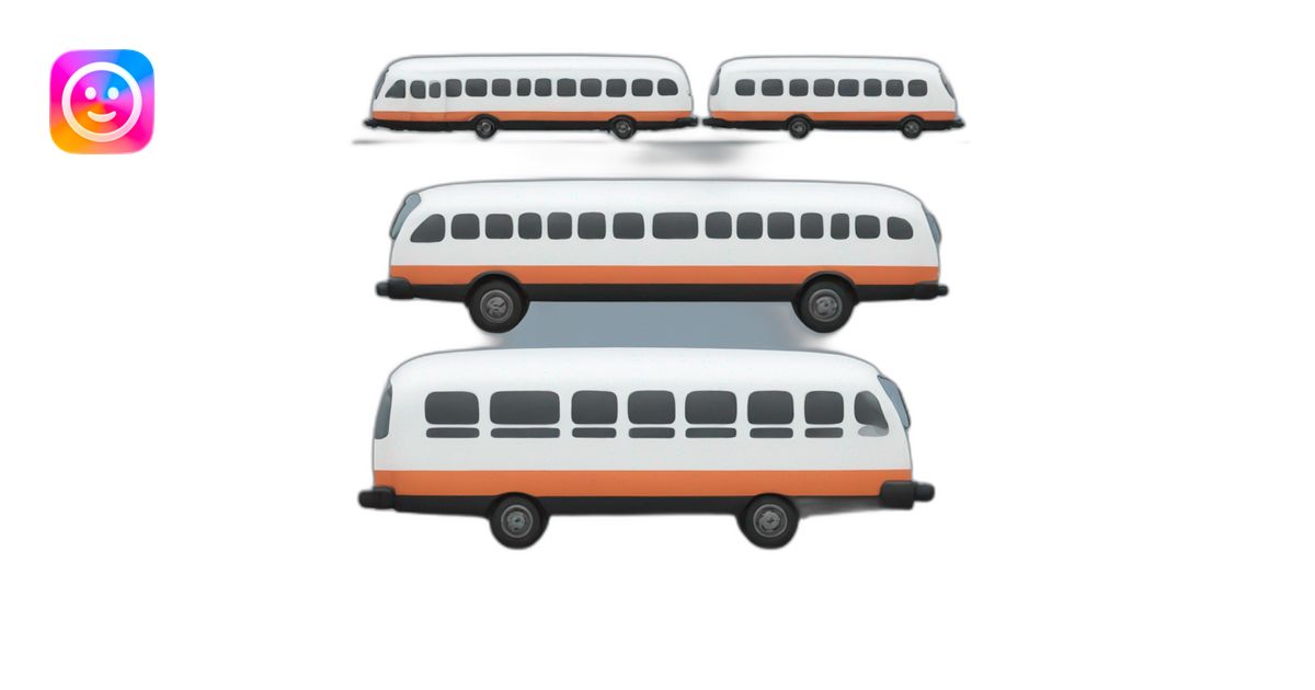 a vehicle left side is a bus right side is a train emoji | AI Emoji ...