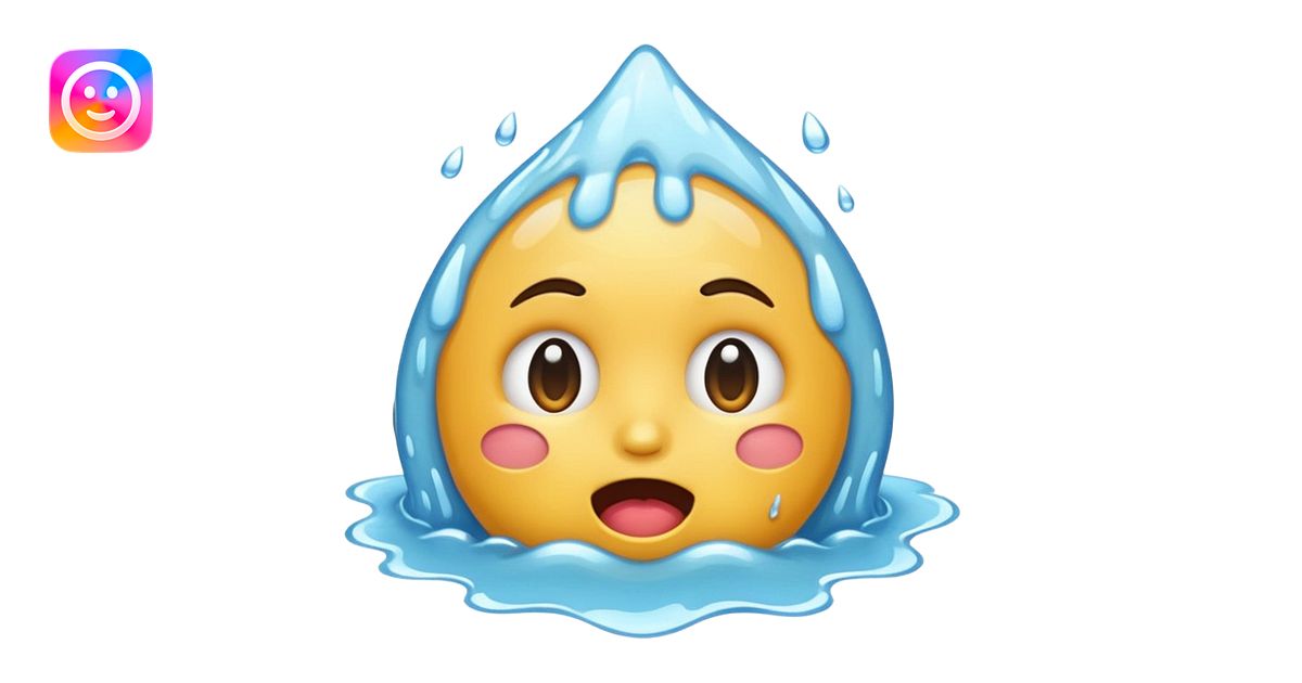 Make it emoji not a person Drooling and face wet and water is white ...