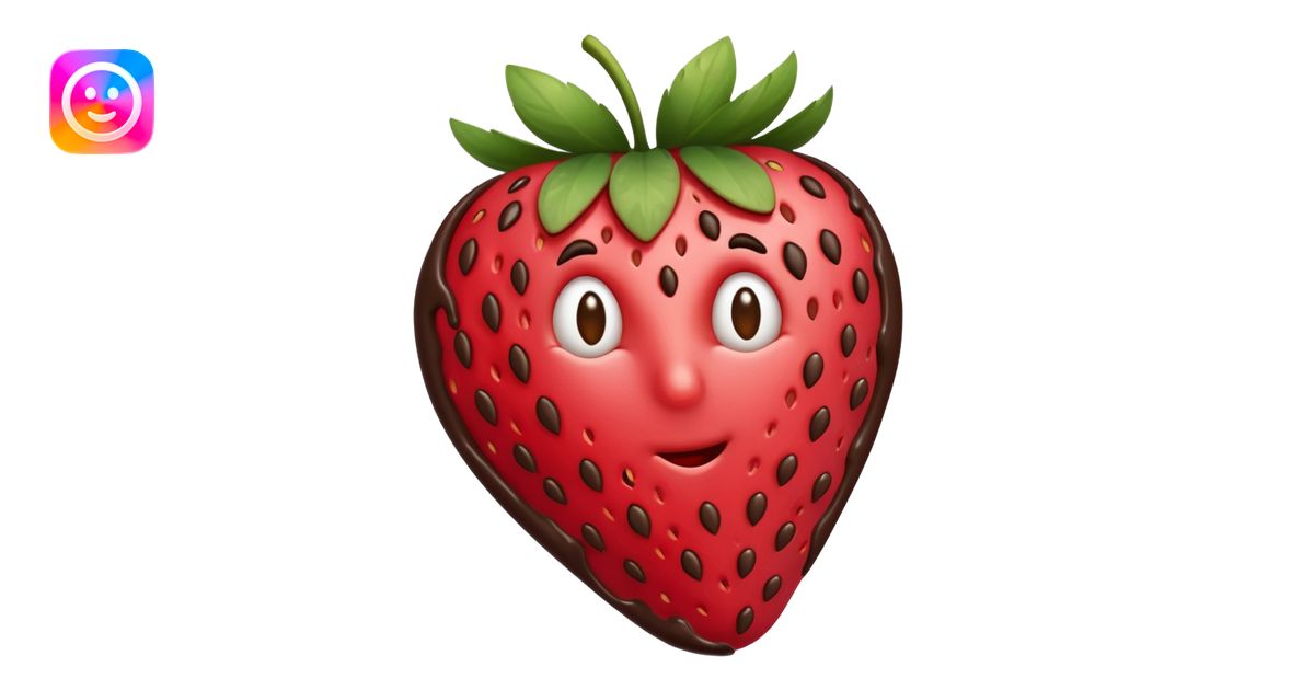 strawberry halfway covered in chocolate emoji | AI Emoji Generator