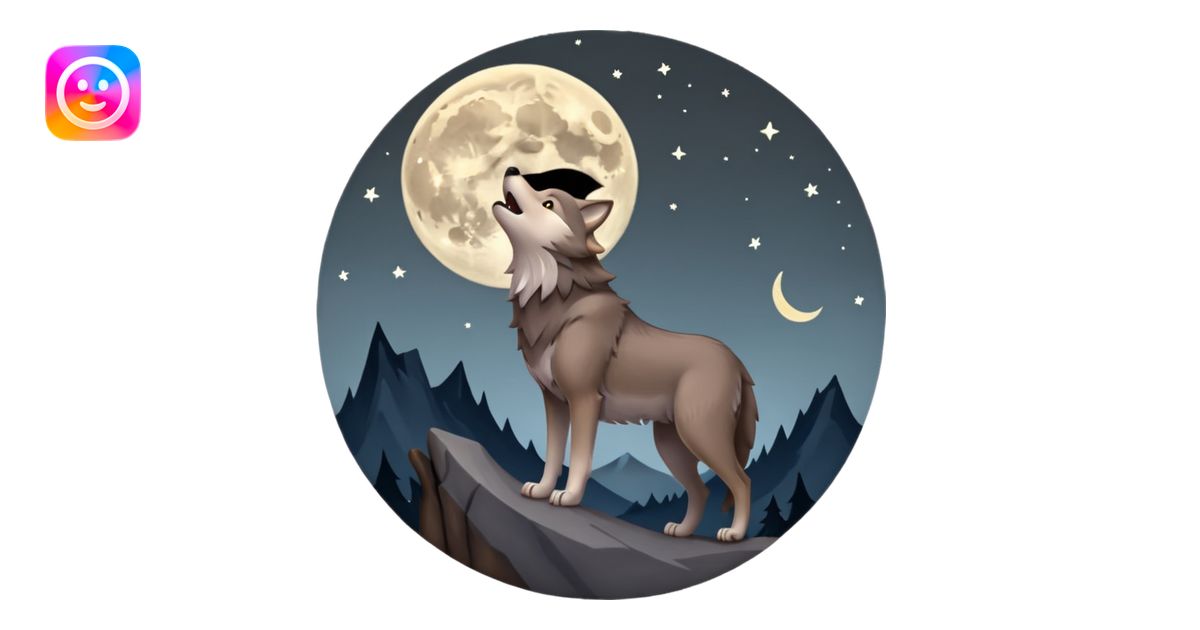 Howling at the moon emoji | AI Emoji Generator