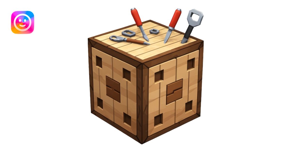 crafting table with tools like a minecraft style cube crafting table ...