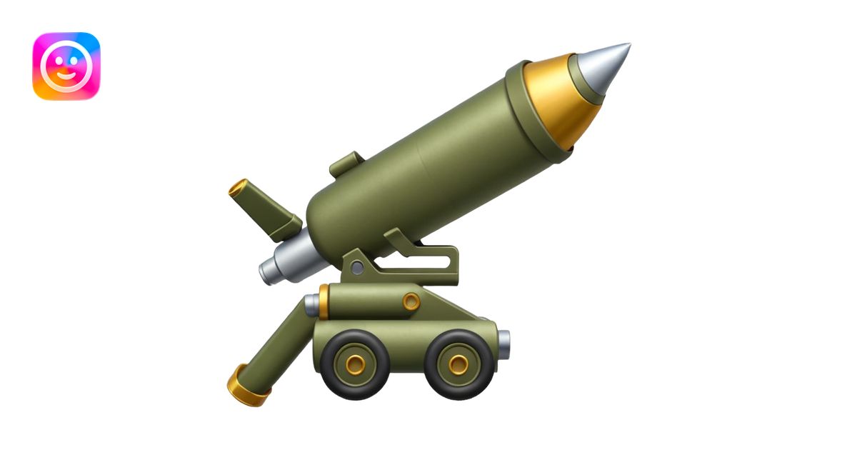 olive-colored shoulder-mounted rocket launcher emoji | AI Emoji Generator