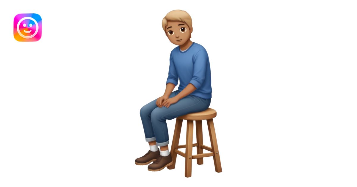 a person sitting on stool with full backward turned emoji | AI Emoji ...