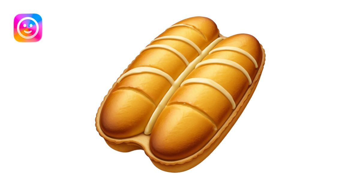 dessert Madeleine. without tail detail. long shape. one layer emoji ...