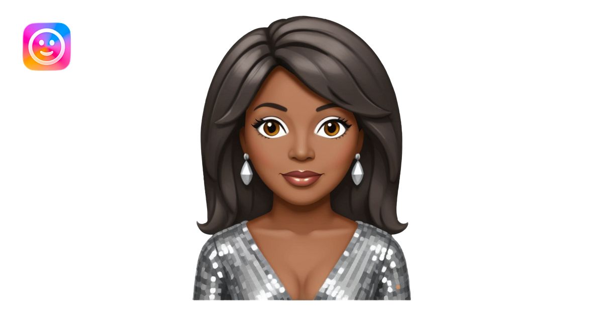 Mary Wilson from The Supremes with dark brown hair, silver outfit emoji ...