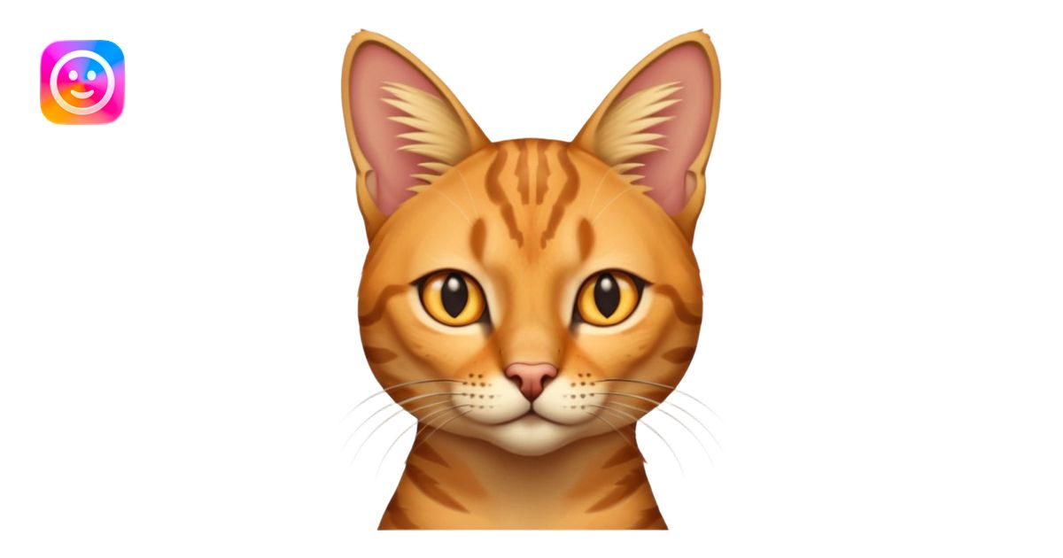 Orange and savanah cat head emoji | AI Emoji Generator