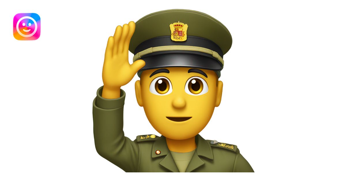 I want the emoticon with a serious face making a military salute and ...