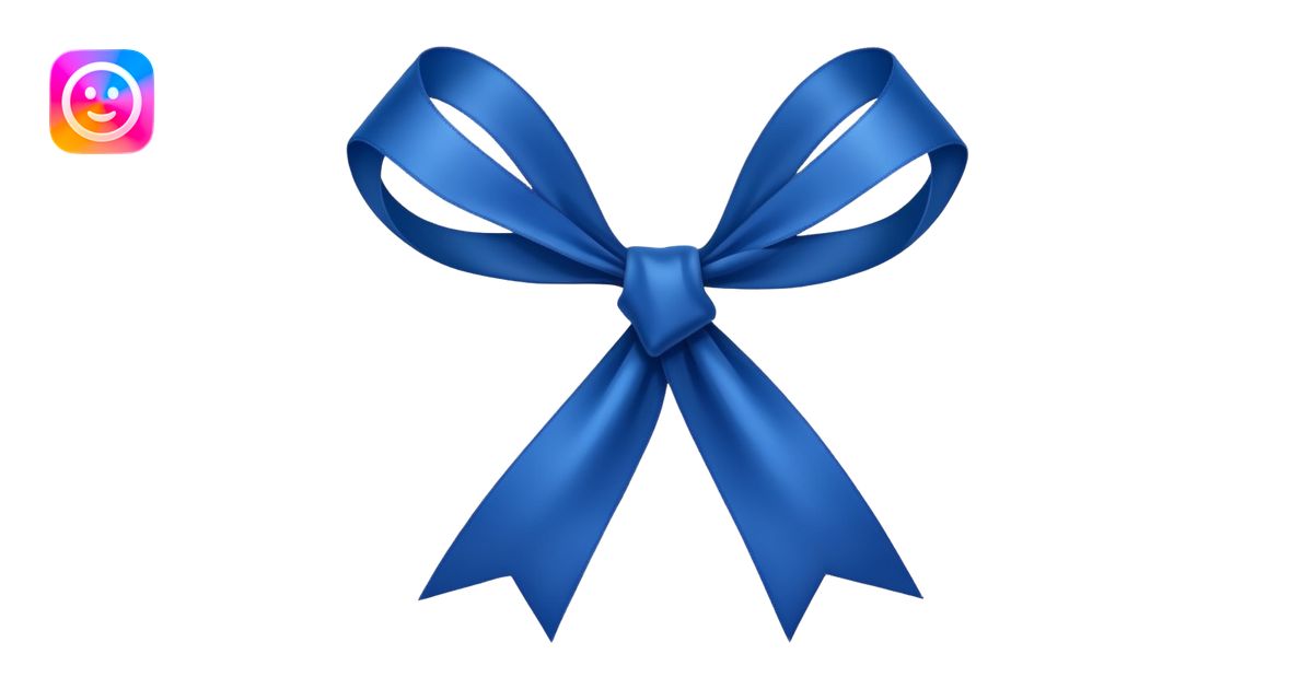 Laço de fita azul marinho emoji | AI Emoji Generator