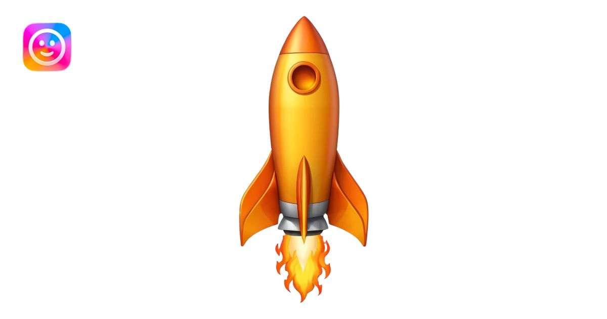 create a imoji showing rocket going in south east direction with proper ...