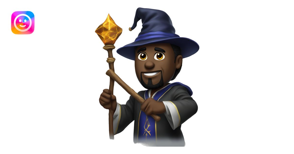 P diddy the wizard with a staff emoji | AI Emoji Generator
