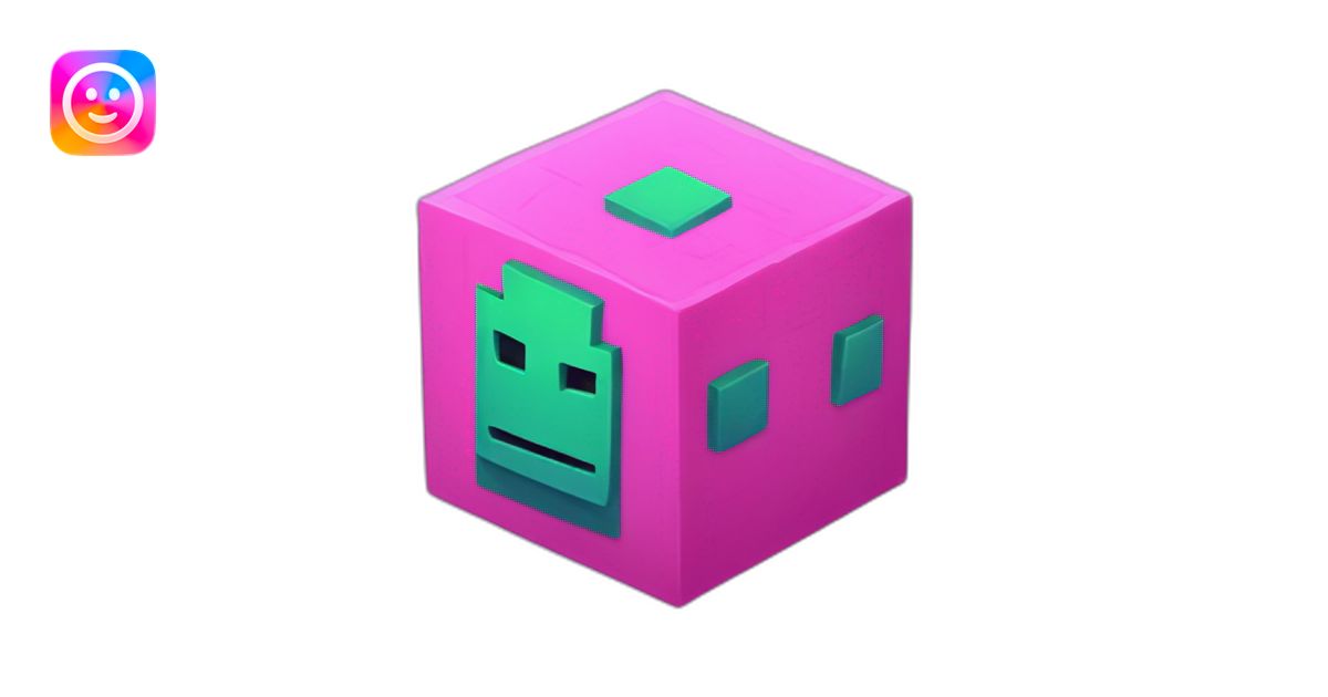 Geometry Dash Cube emoji | AI Emoji Generator