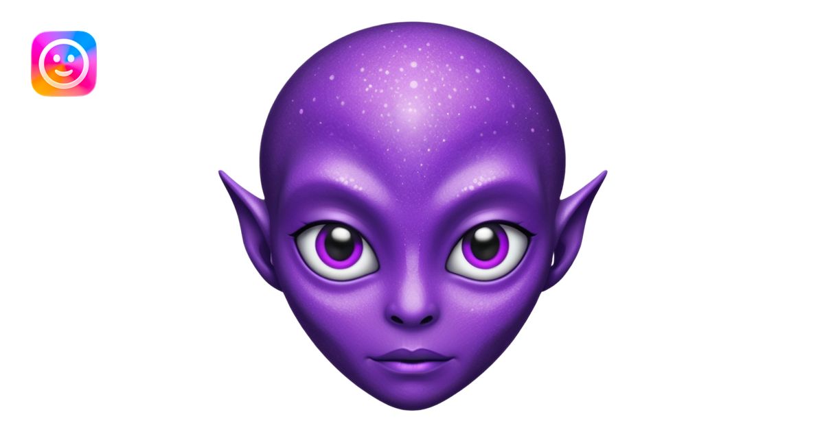 glitter purple alien emoji | AI Emoji Generator