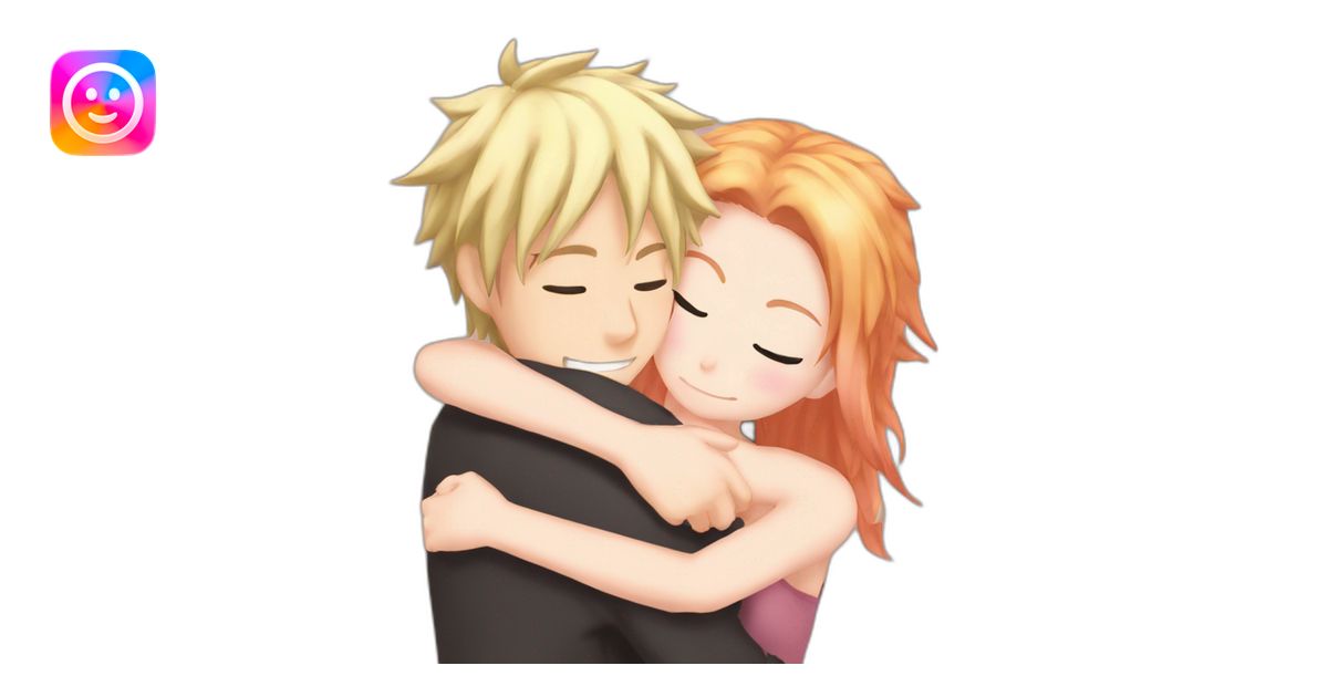 natsu hug lucy emoji | AI Emoji Generator