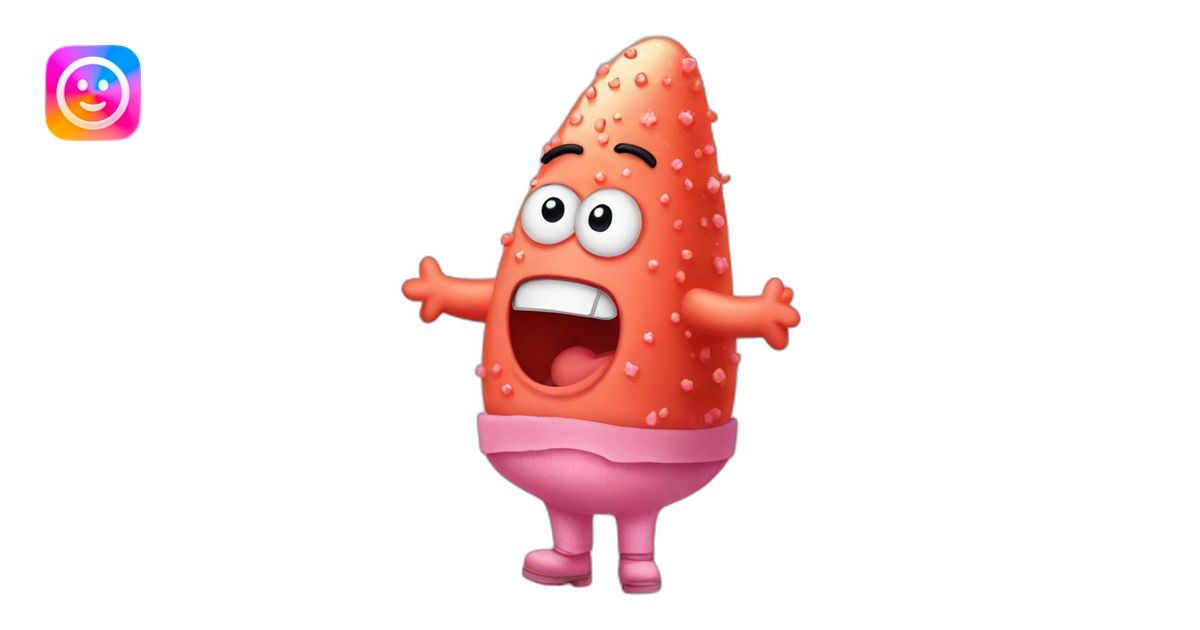 Patrick Star singing R&B Music emoji | AI Emoji Generator