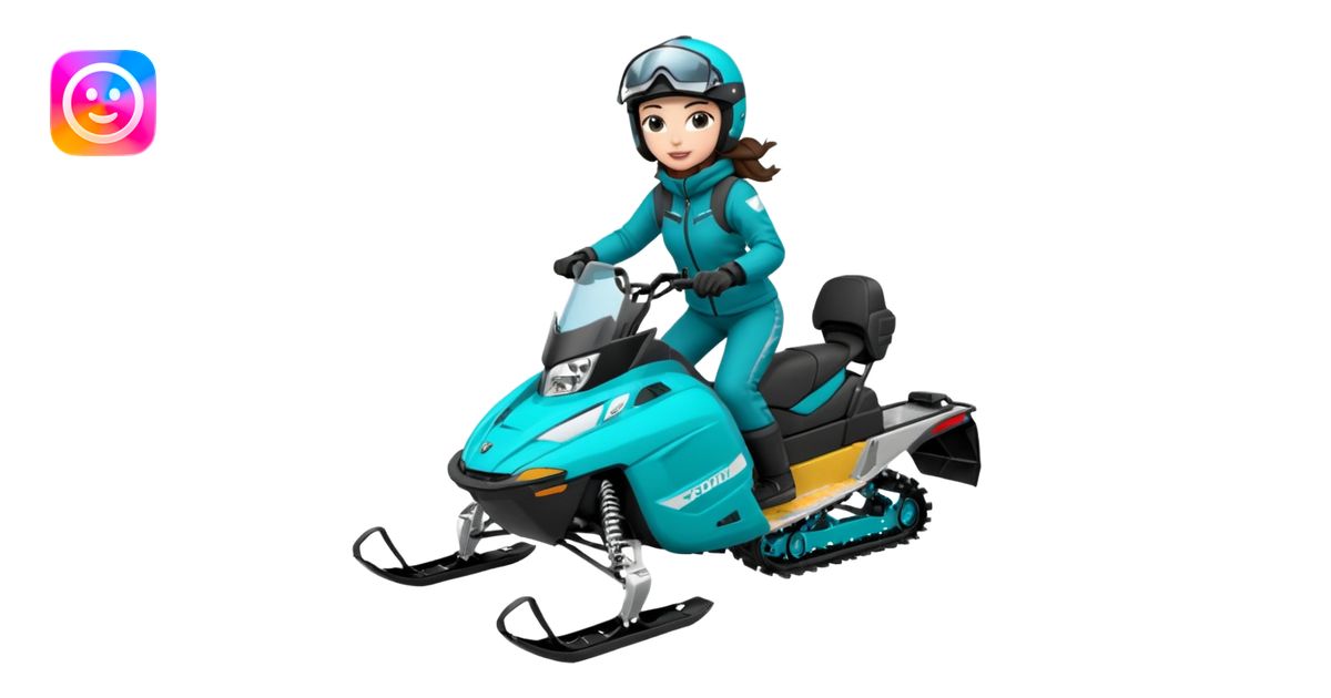 Can you create an emoji of a brunette girl on a teal polaris khaos 850 ...