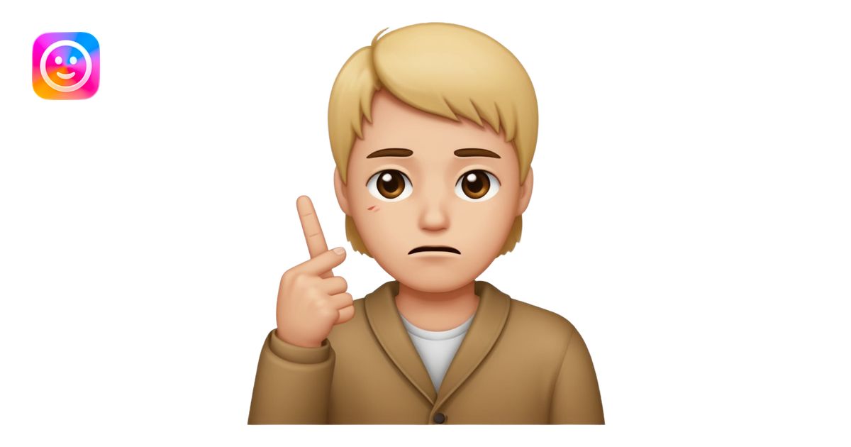 sad emoji using middle finger emoji | AI Emoji Generator