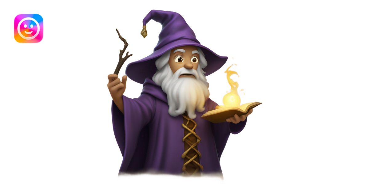 Wizard casting a spell emoji | AI Emoji Generator