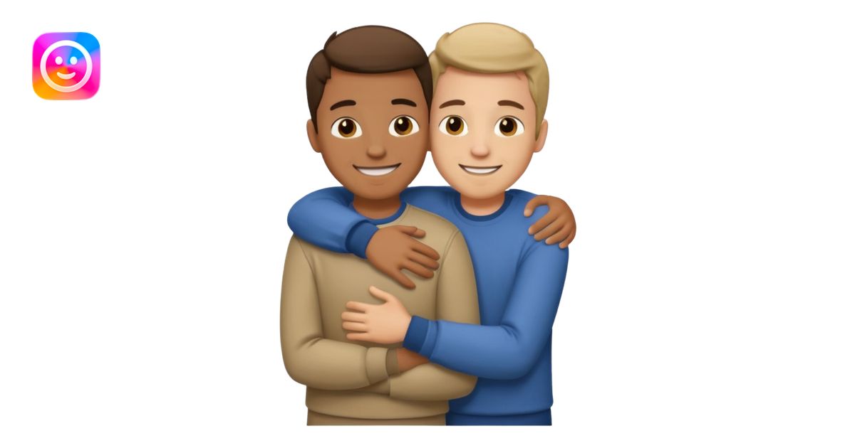two guys hugging emoji | AI Emoji Generator