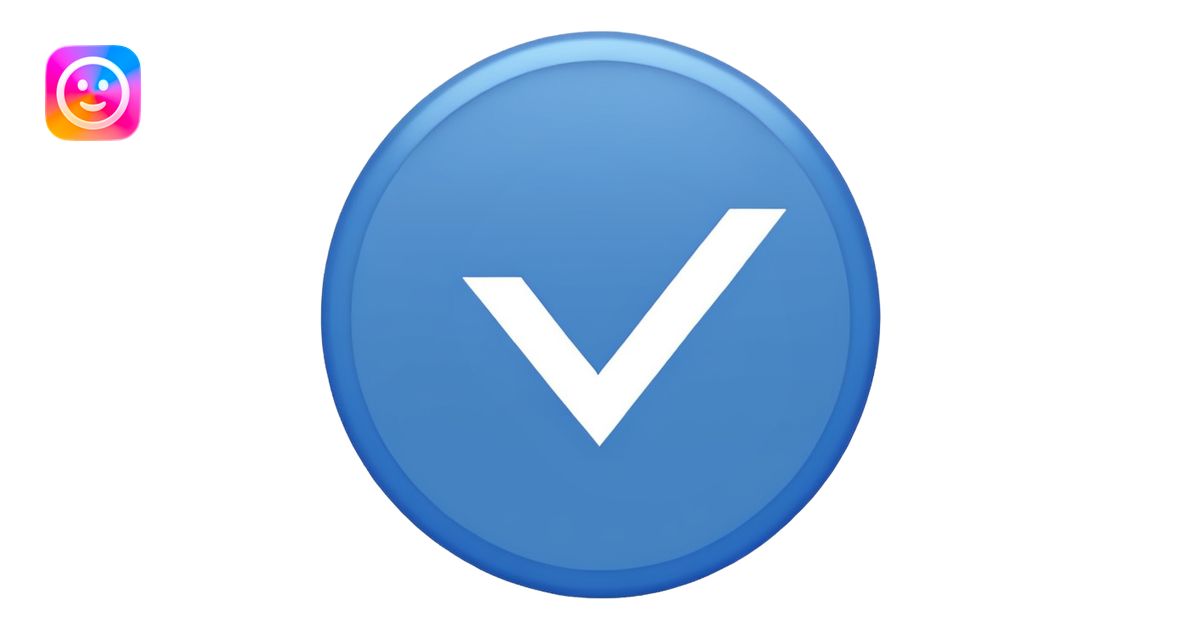 Blue circle with a tick in the middle emoji | AI Emoji Generator