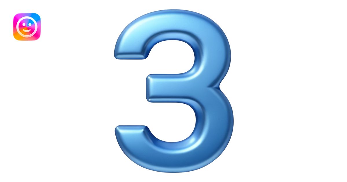 number 30 (thirty) in 3D and blue color emoji | AI Emoji Generator