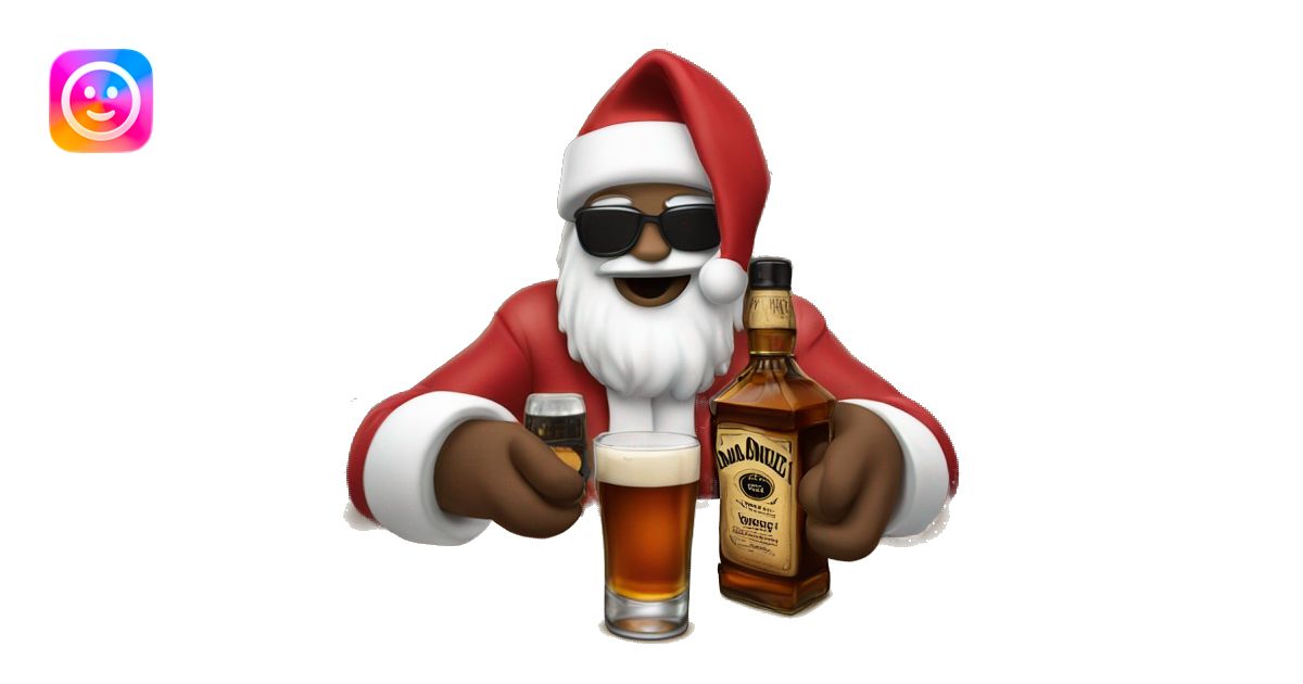 Santa drinking Jack Daniels emoji | AI Emoji Generator