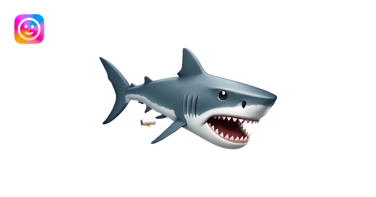 Shark with a cigarette emoji | AI Emoji Generator
