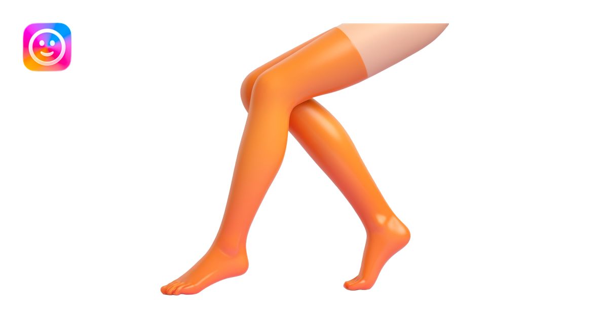 Create a single leg emoji in the same pose as the reference image, in ...