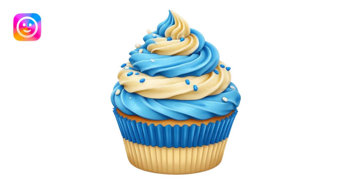 Cupcake with blue icing emoji | AI Emoji Generator