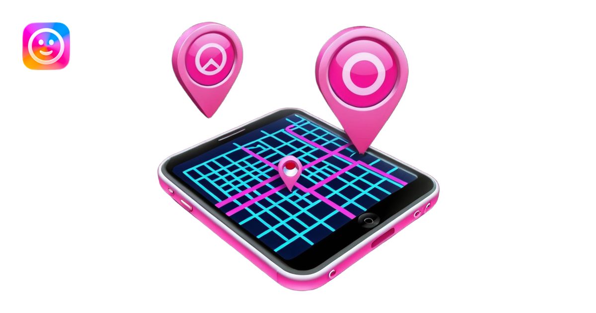 pink gps map lines emoji | AI Emoji Generator