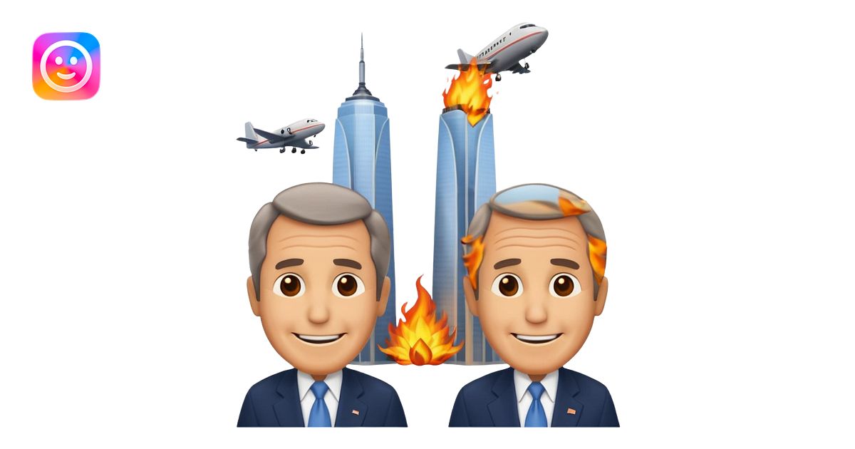 animated emoji of twin towers with a plane crashed into it and george ...