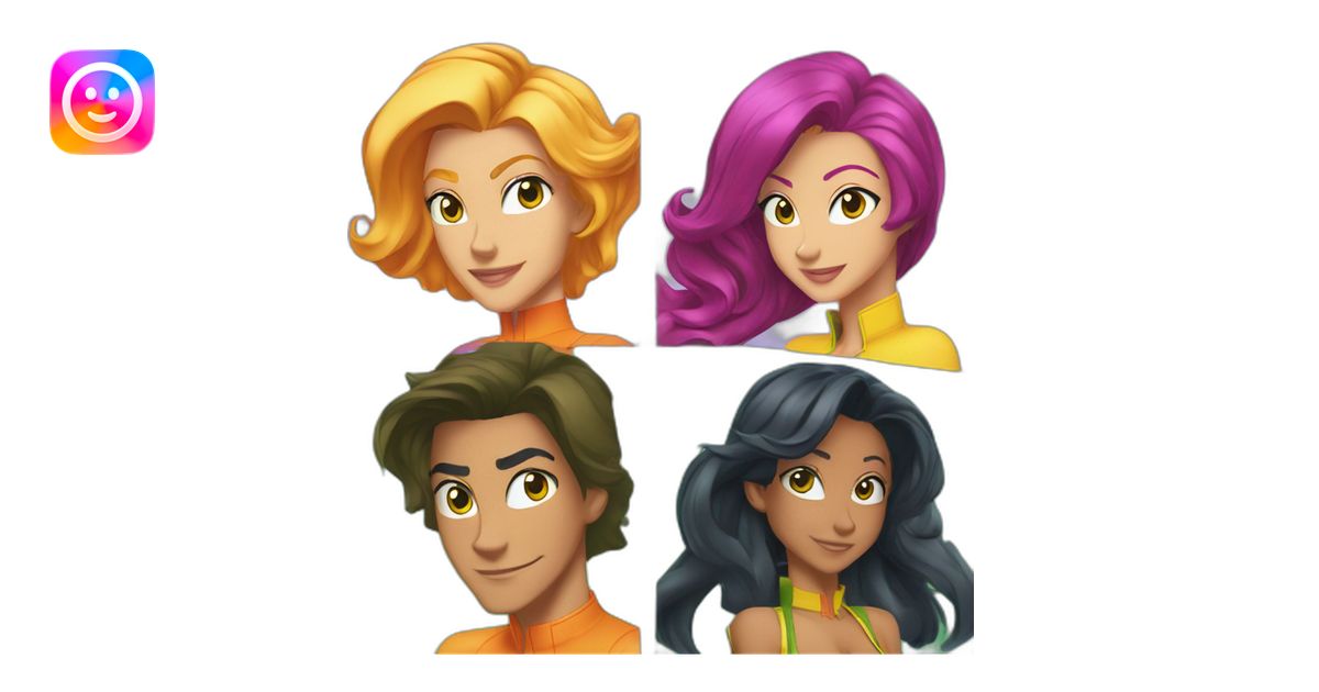 Totally Spies Sam Alex clover emoji | AI Emoji Generator