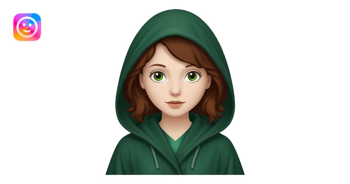 A white woman with dark auburn hair robed and hooded like she's a ...