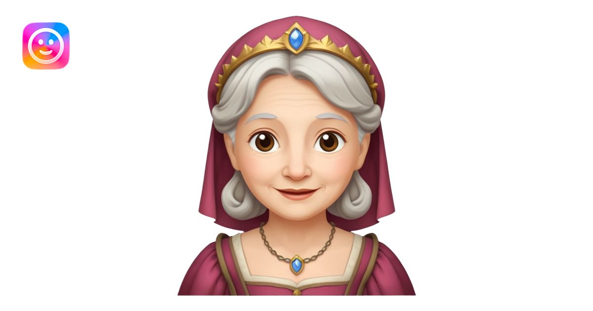 The kind and amiable grandmother in medieval fairy tales emoji | AI ...