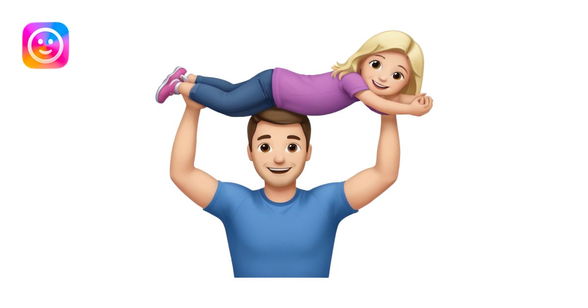 a dad lifting his daughter emoji | AI Emoji Generator
