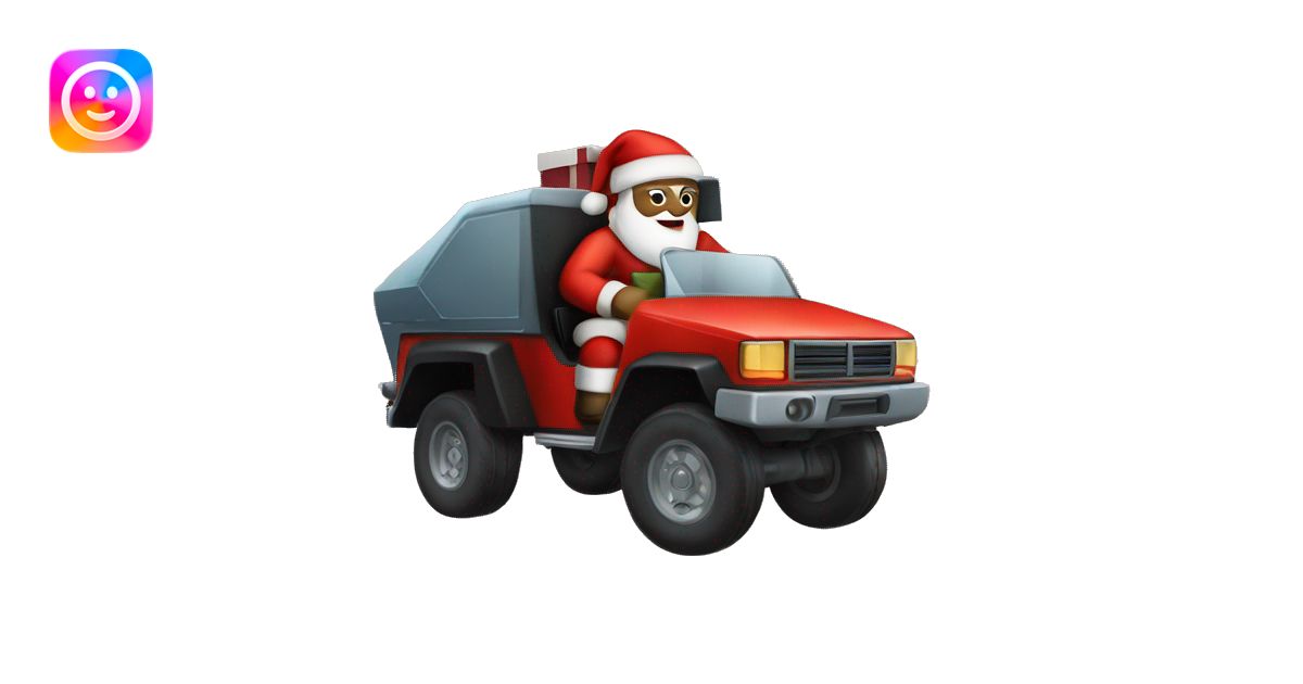 santa claus riding a cybertruck emoji | AI Emoji Generator