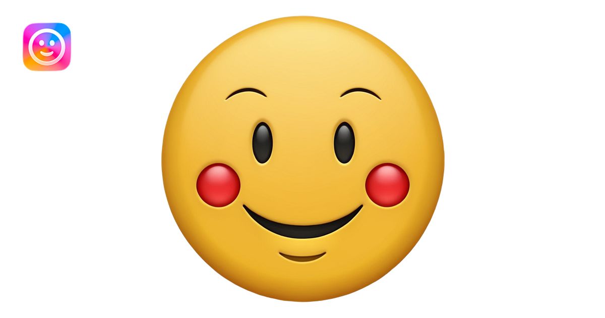 Smiley rond basique qui rougis emoji | AI Emoji Generator