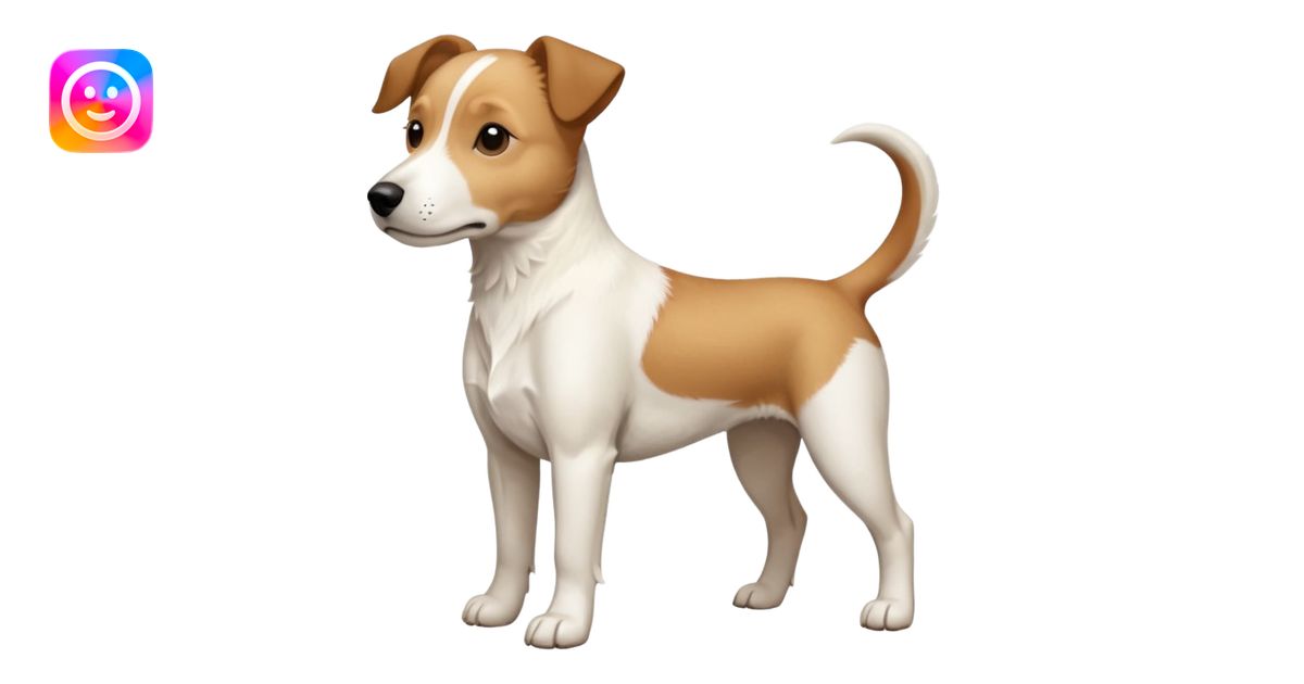 a full body facing front on of a buff white beagle cross jack russell ...