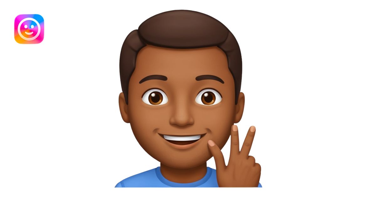 Un homme brun qui envoi un bisous emoji | AI Emoji Generator