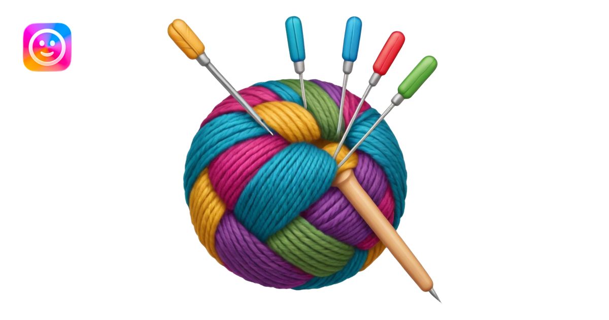 a ball of wool with a knitting needle emoji | AI Emoji Generator