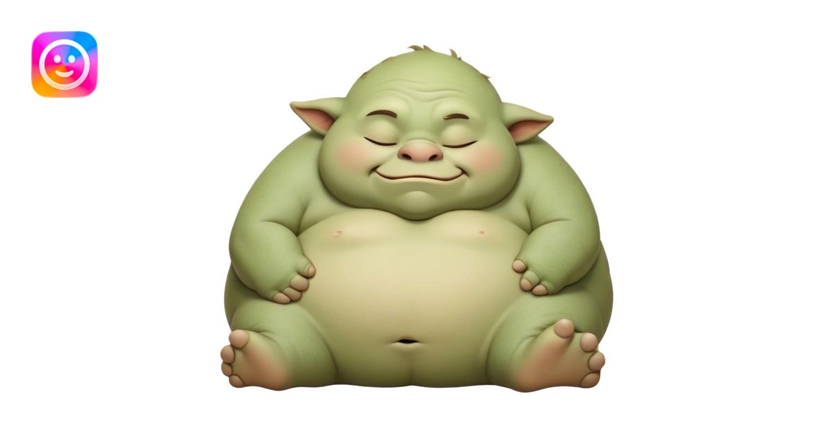 Meme-Worthy Cute Sleeping Ogre Portrait Emoji, with a surprisingly ...