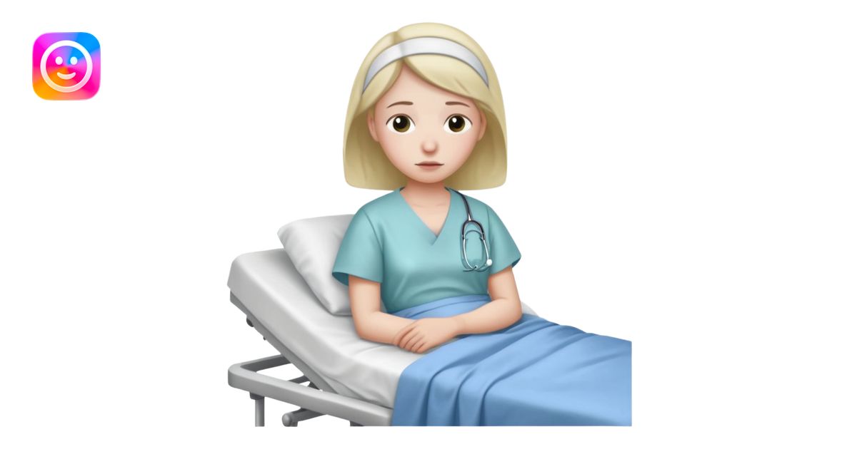 sad patient in hospital bed emoji | AI Emoji Generator