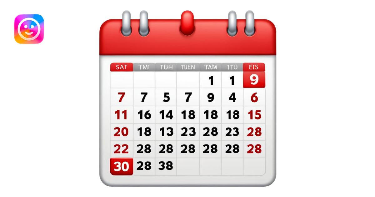 CALENDAR WITH 30 emoji | AI Emoji Generator