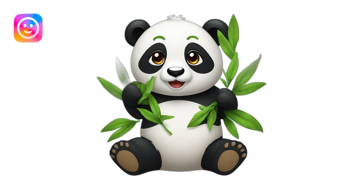 Panda with Hempleaf emoji | AI Emoji Generator