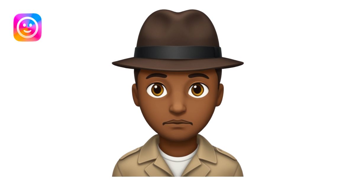 Criminal daddy with brown skin and dark eyes emoji | AI Emoji Generator