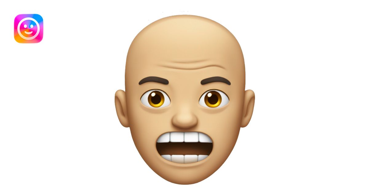 angry dad withot teeth And without hair emoji | AI Emoji Generator