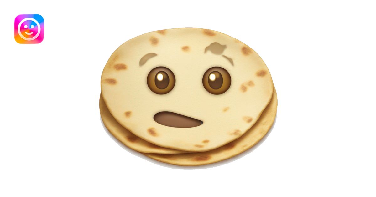 A flour tortilla with beans and cream inside emoji | AI Emoji Generator