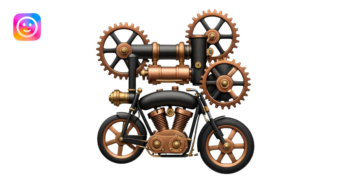 Tandem wheel steamer engine motorcycle (two wheels in the back, one in ...