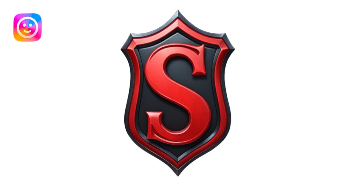 Create a custom emoji badge featuring a stylized, glossy letter “S ...