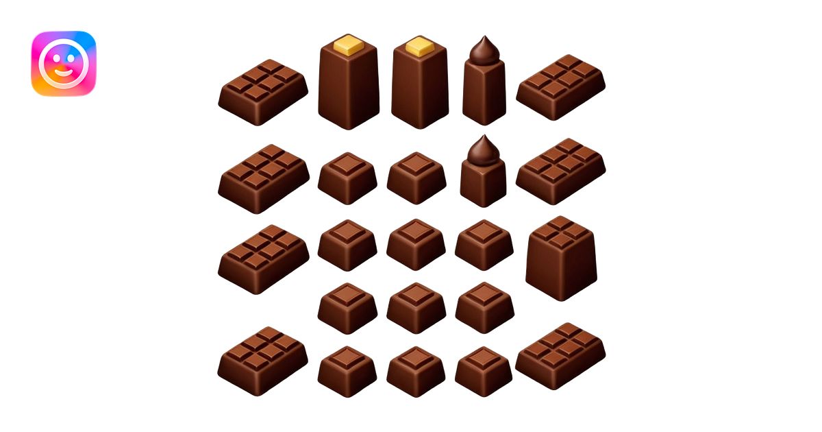 un réseau avec plusieurs chocolats reliés emoji | AI Emoji Generator