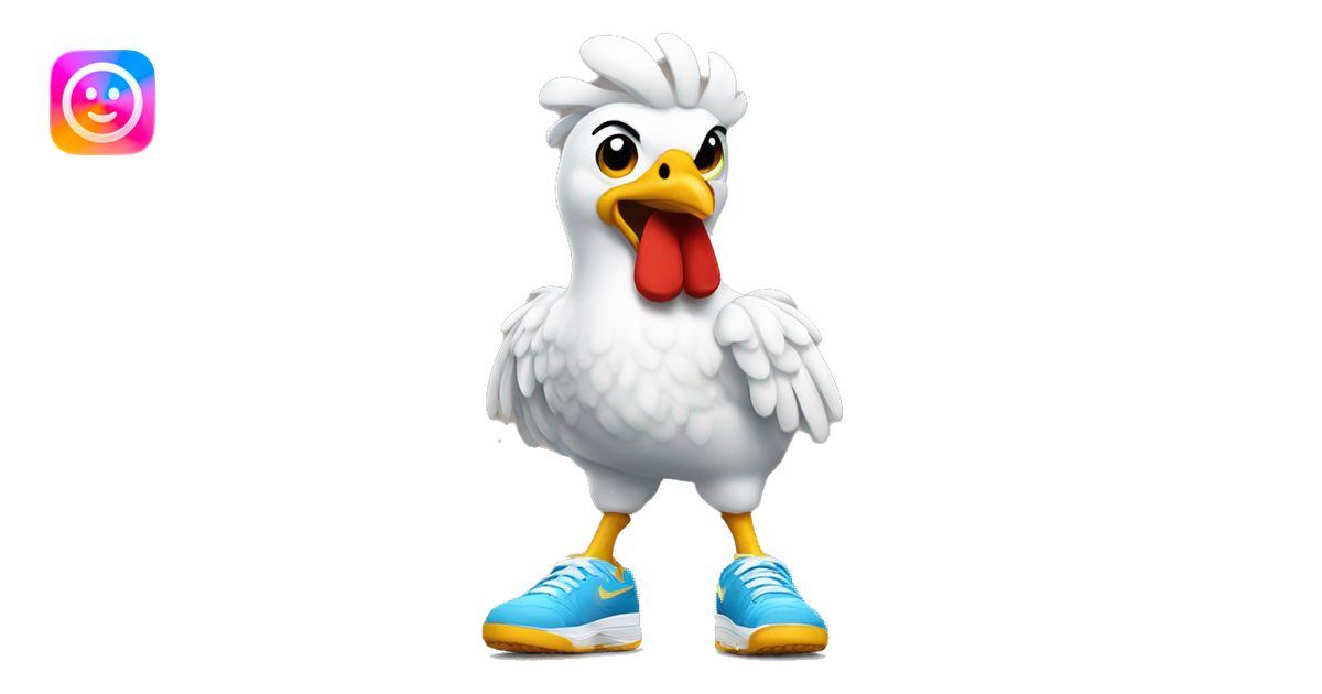 un pollo con tenis nike emoji | AI Emoji Generator